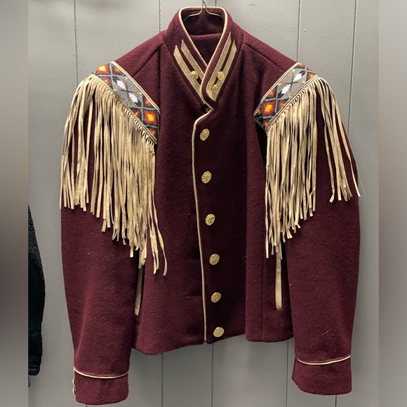 Jackets & Coats | Vintage Wool Jacket Satin Lined Fringe And Beading ...